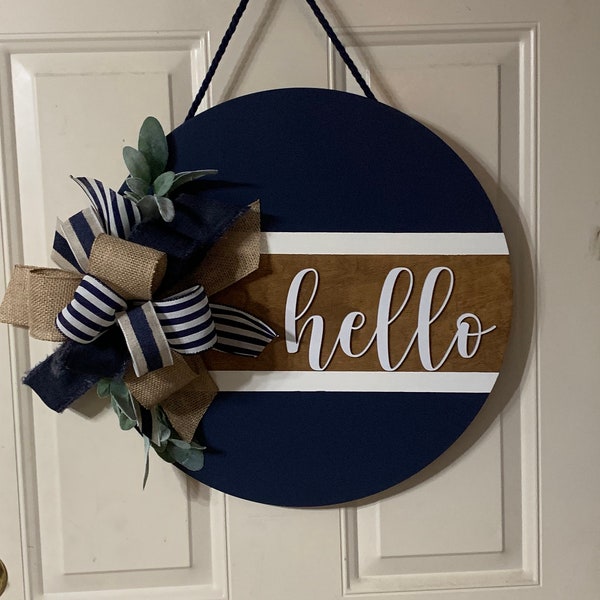 Navy Door Hanger - Etsy