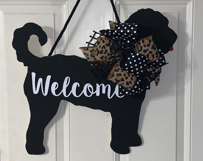 Doodle Dog Door Hanger, Labradoodle Door Hanger, Golden Doodle Door ...