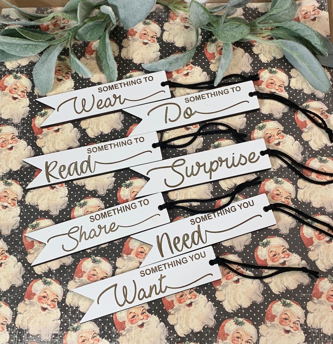 Something You Want Need Wear and Read Christmas Gift Tags, Christmas ...