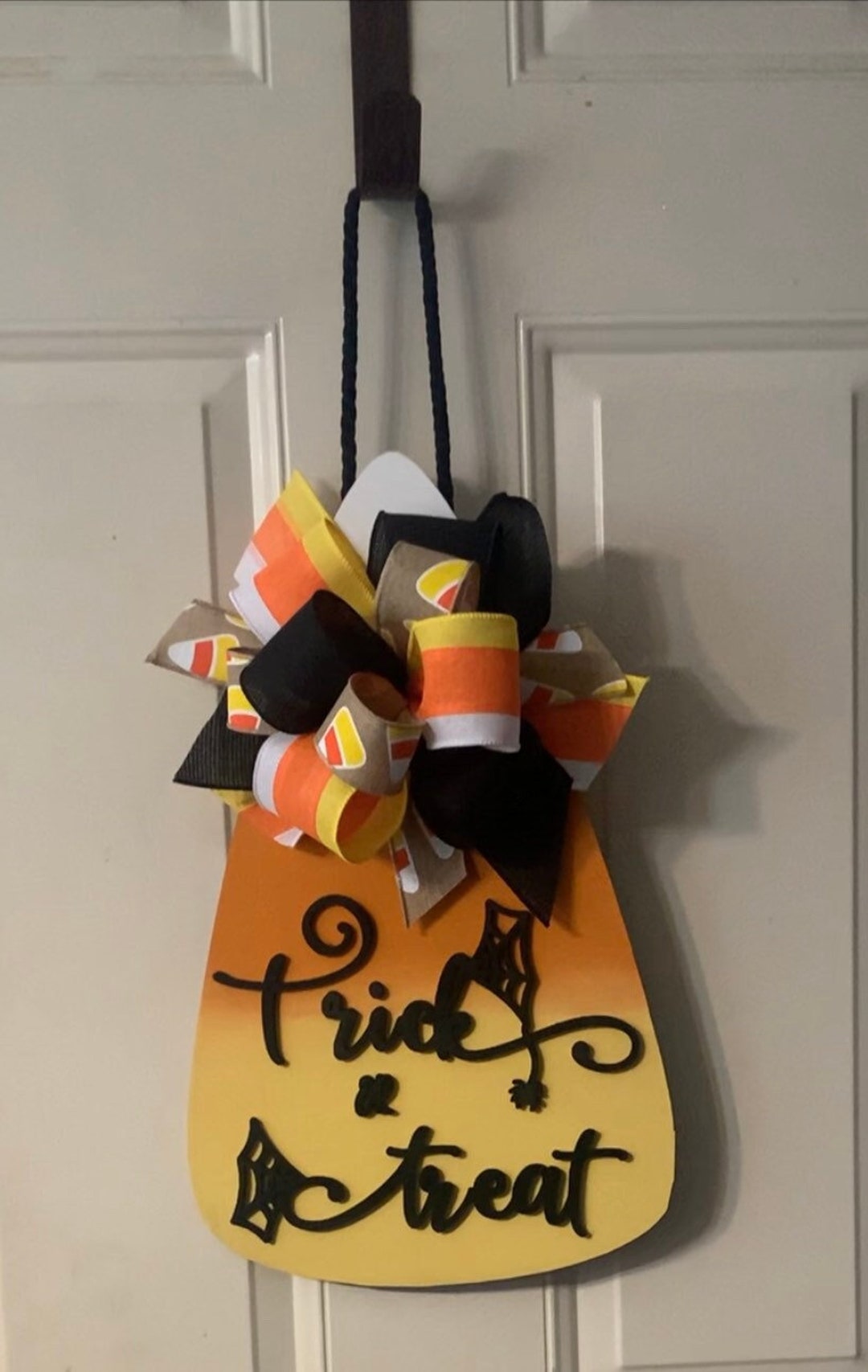 Candy Corn Door Hanger, Trick or Treat Door Hanger, Halloween Door ...