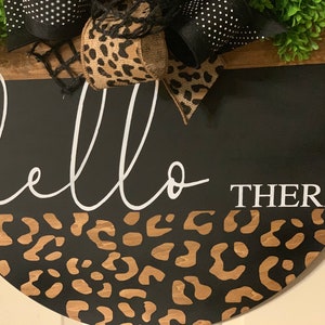 Leopard Hello There Door Hanger, Cheetah Print Round,leopard Decor ...