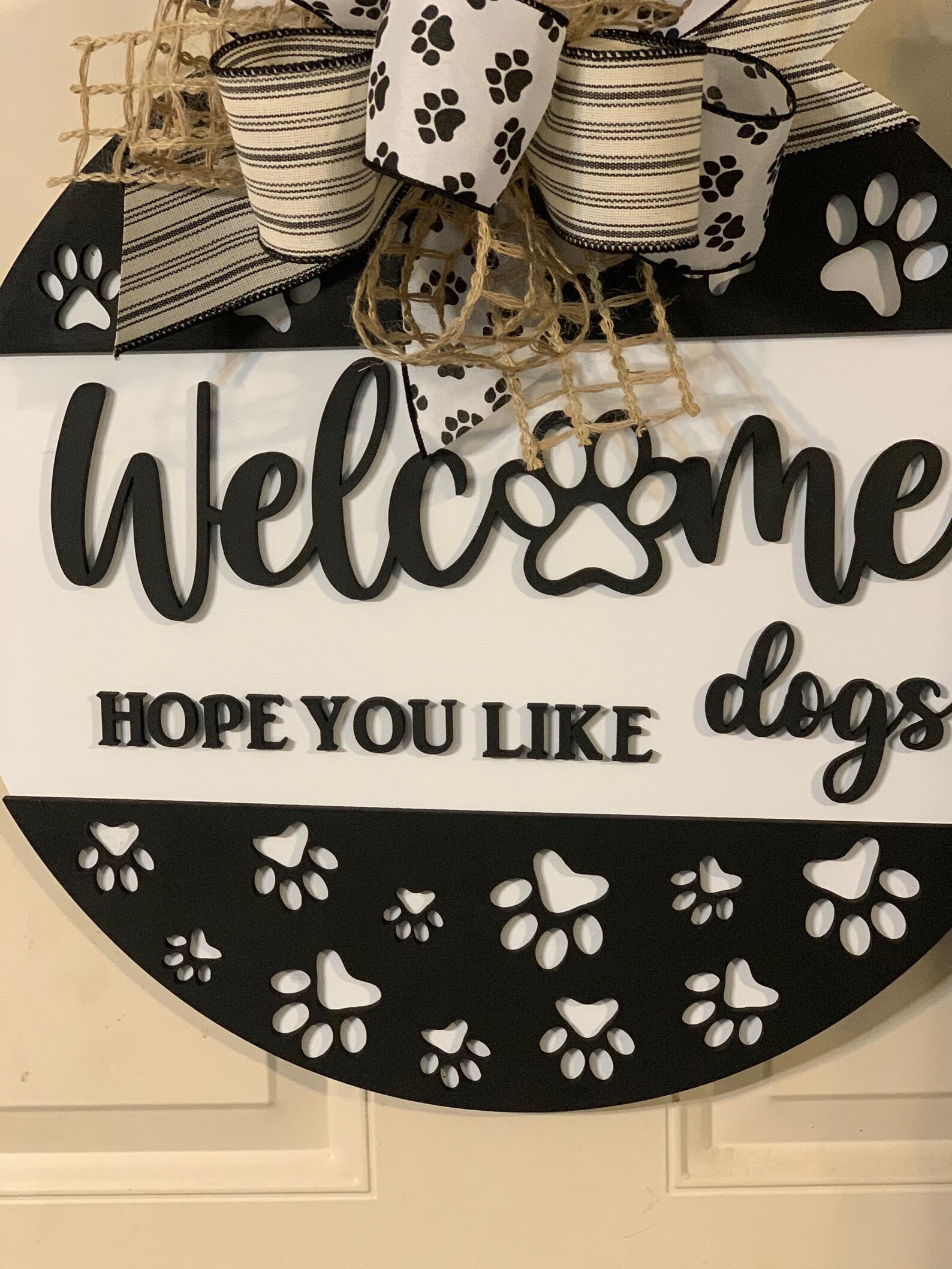 Welcome Hope You Like Dogs Door Hangers Front Door Decor - Etsy