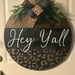 Leopard Hello There Door Hanger, Cheetah Print Round,leopard Decor ...