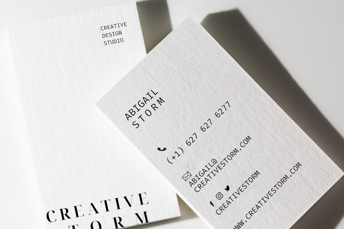 Minimal Business Card Template Name Card Layout DIY Business | Etsy