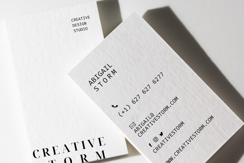 Minimal Business Card Template Name Card Layout DIY Business | Etsy
