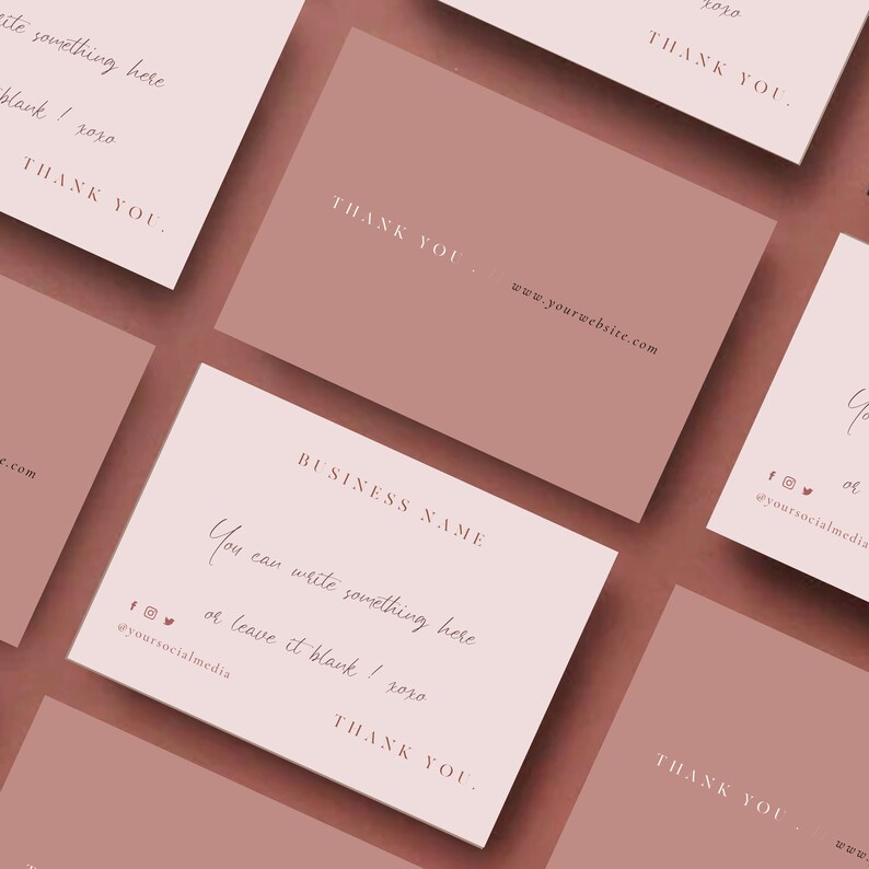 Minimalist Thank You Card Templates: DIY Stationery (digital Download ...