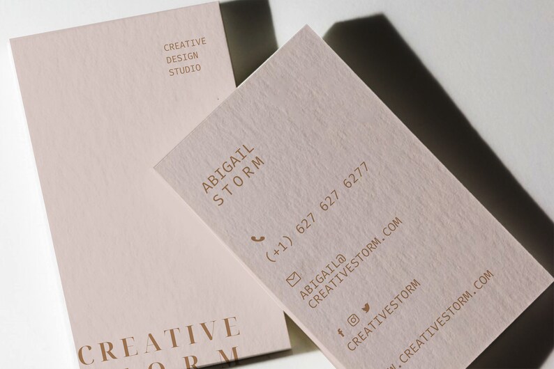 Minimal Business Card Template Name Card Layout DIY Business | Etsy