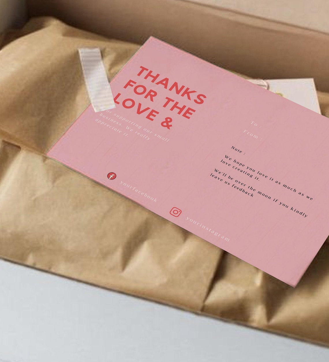 Custom Thank You For Your Order Cards Template Card Thank You | Etsy