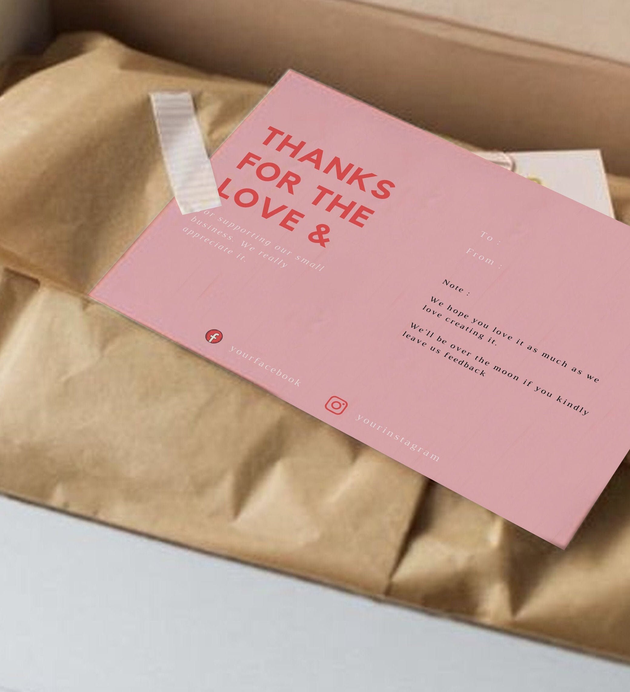 Custom Thank You For Your Order Cards Template Card Thank You | Etsy