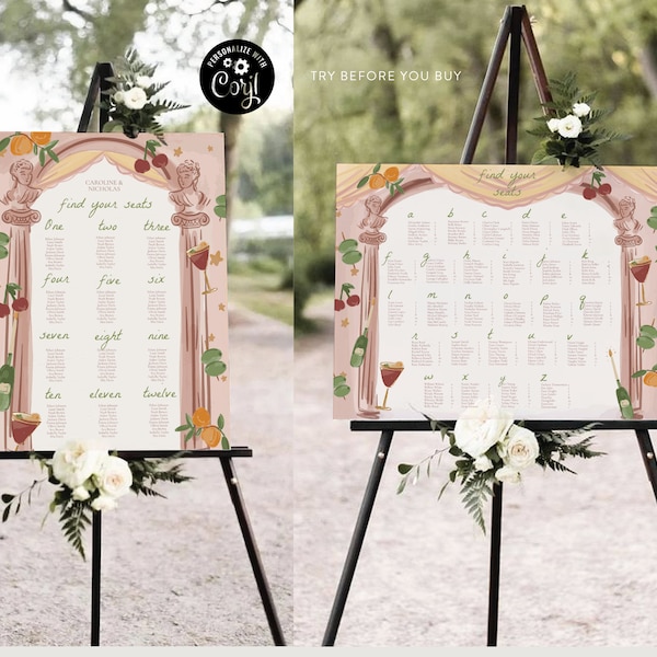 Colorful Seating Chart - Etsy