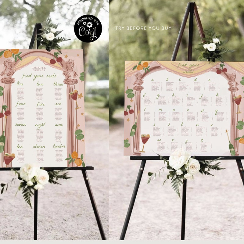 Colorful Seating Chart - Etsy