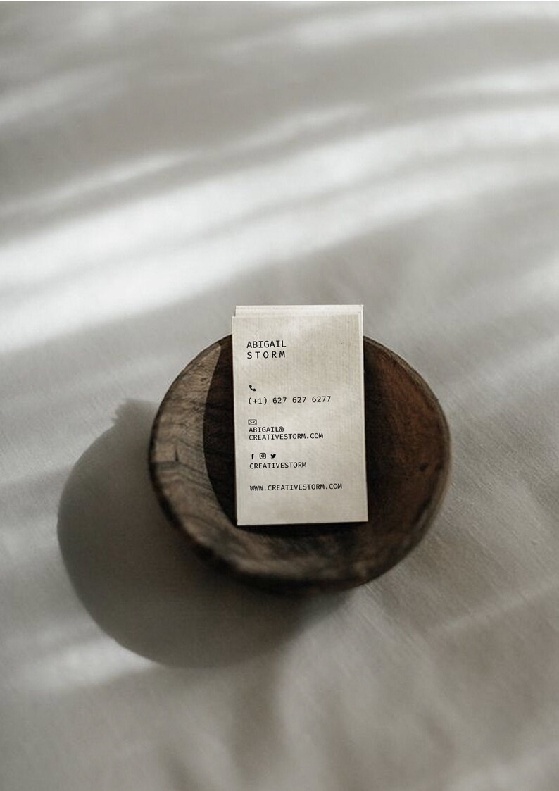 Minimal Business Card Template Name Card Layout DIY Business | Etsy