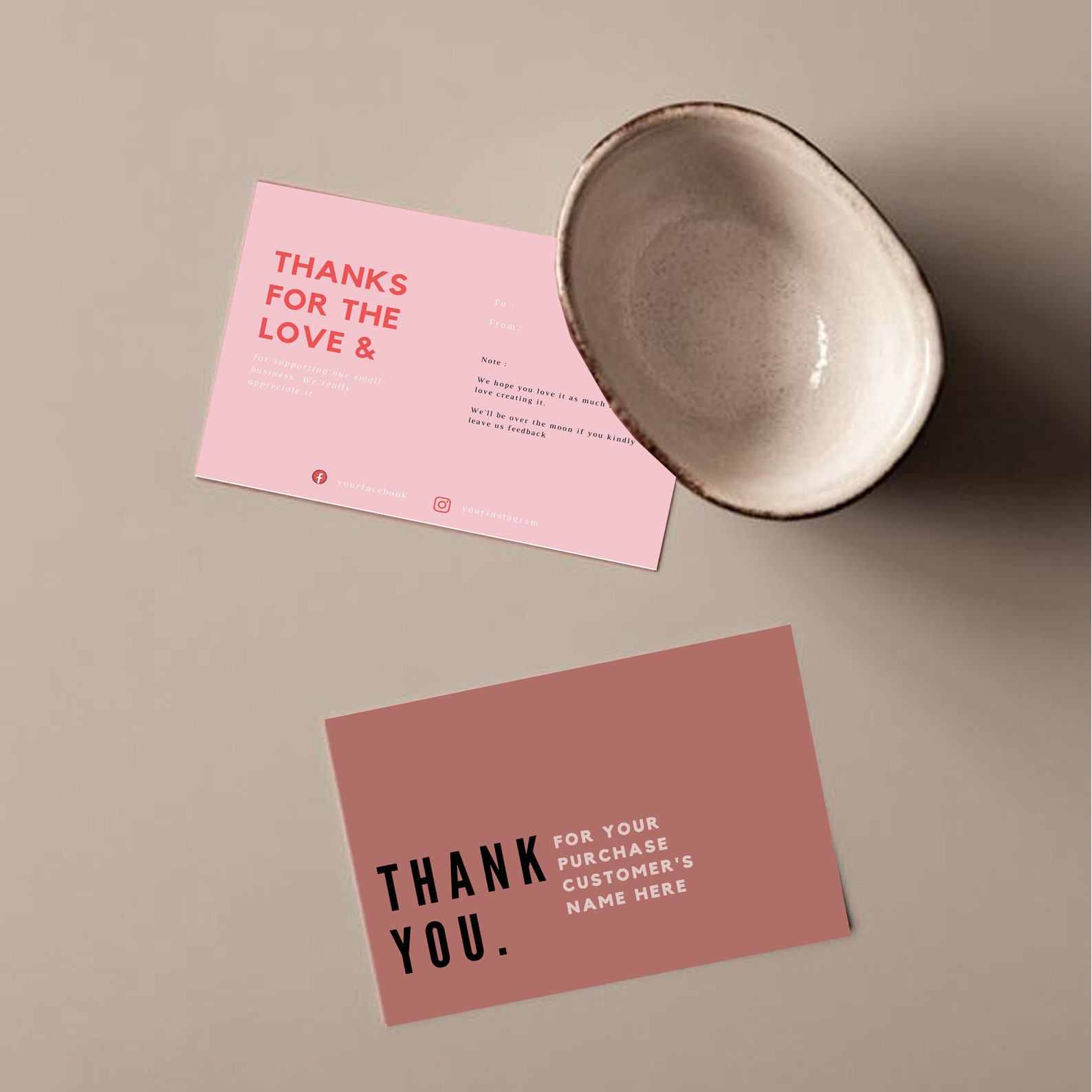 Custom Thank You For Your Order Cards Template Card Thank You | Etsy