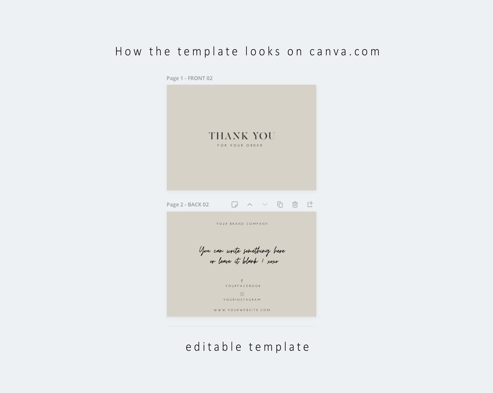Printable Luxury Thank You for Your Order Cards Template - Etsy India