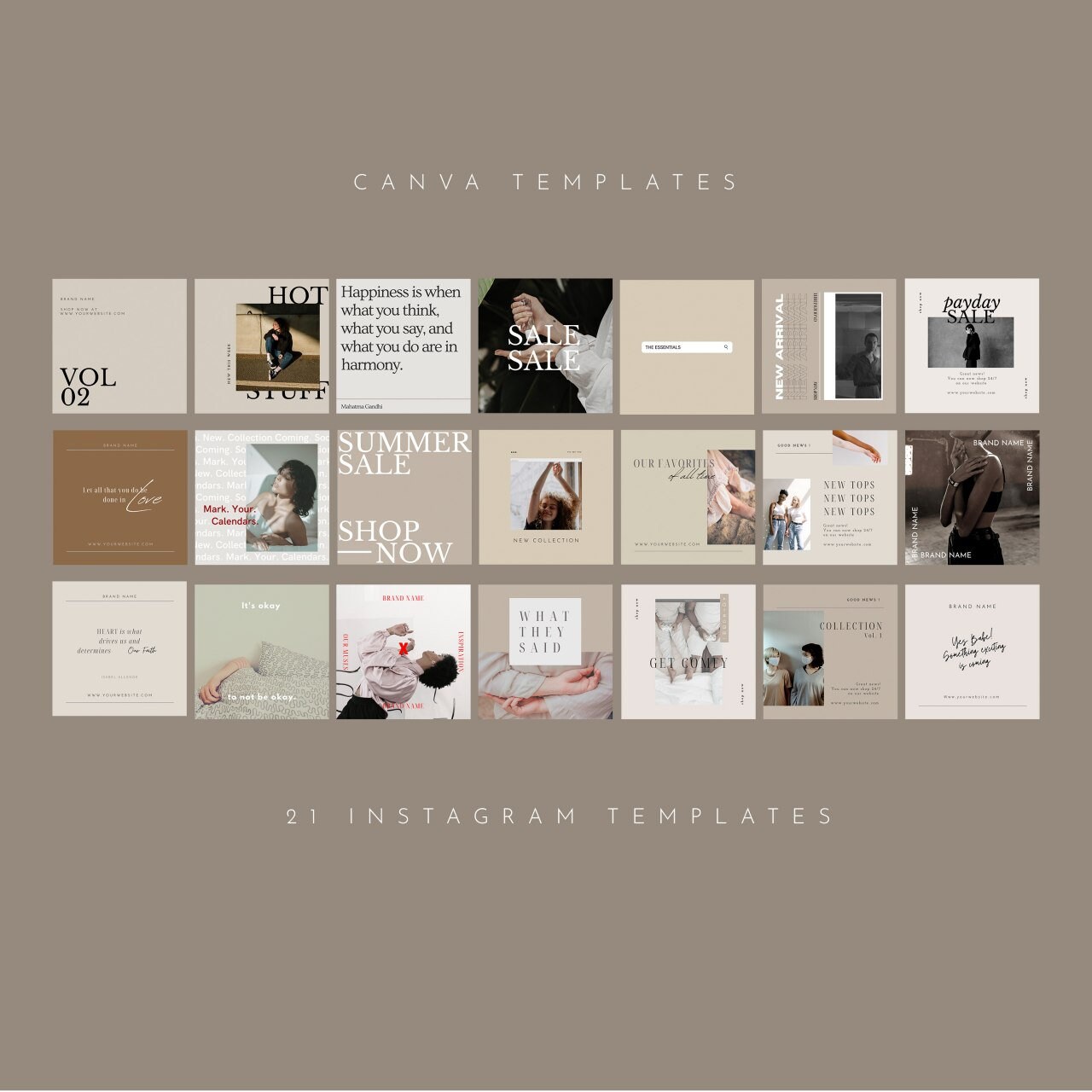 Instagram Social Media Pack 21 Templates 10 Insta Stories | Etsy