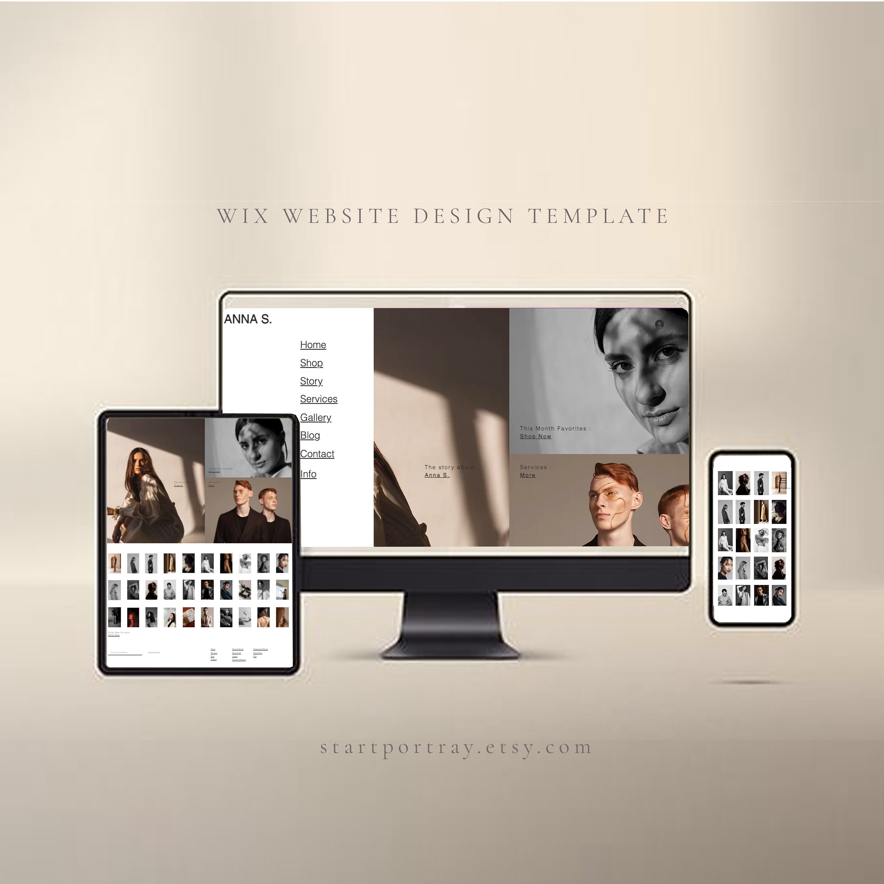 Modern WIX Website Template: Photographer, Influencer, E-commerce ...