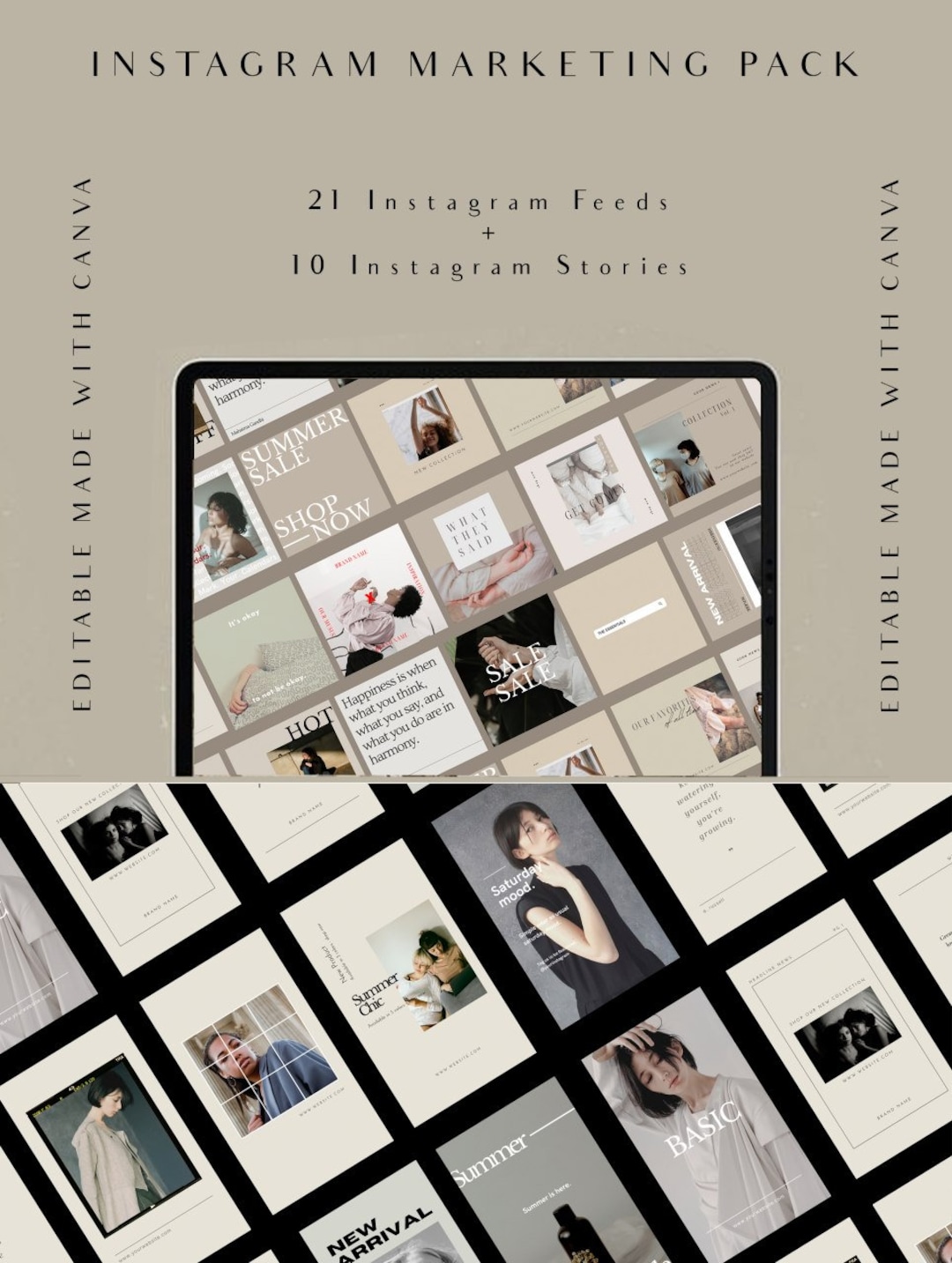 Instagram Social Media Pack, 21 Templates, 10 Insta Stories Templates ...