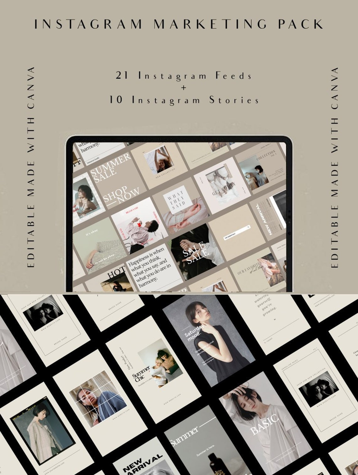 Instagram Social Media Pack 21 Templates 10 Insta Stories - Etsy