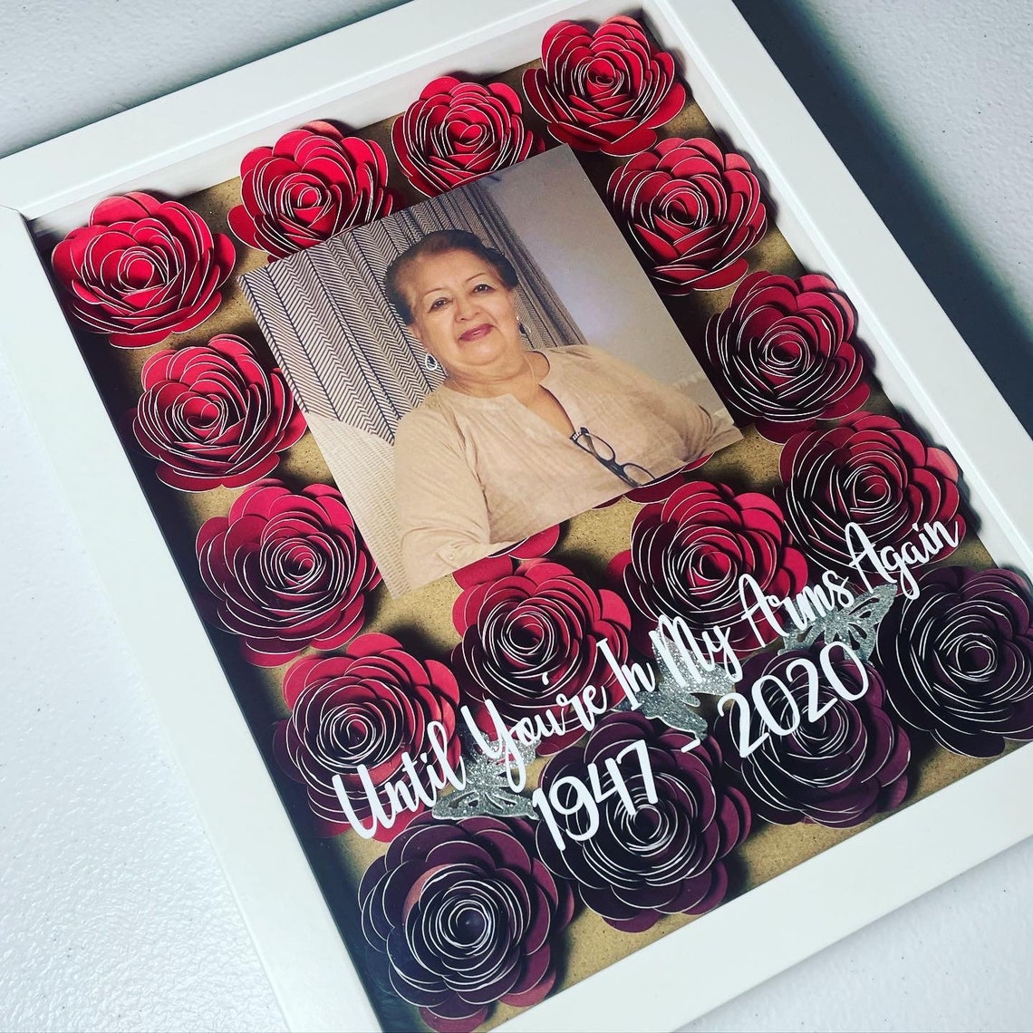 Memorial Shadowbox, in Memory of Flower Box, Memorial Keepsake ...