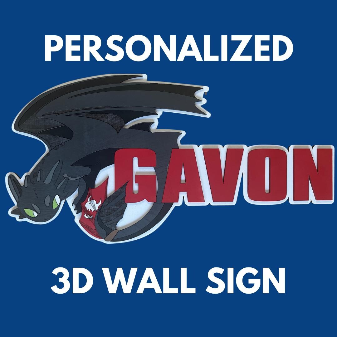 Personalized Dragon Name Sign Dragon Themed Nursery Sign Dragon Wall ...