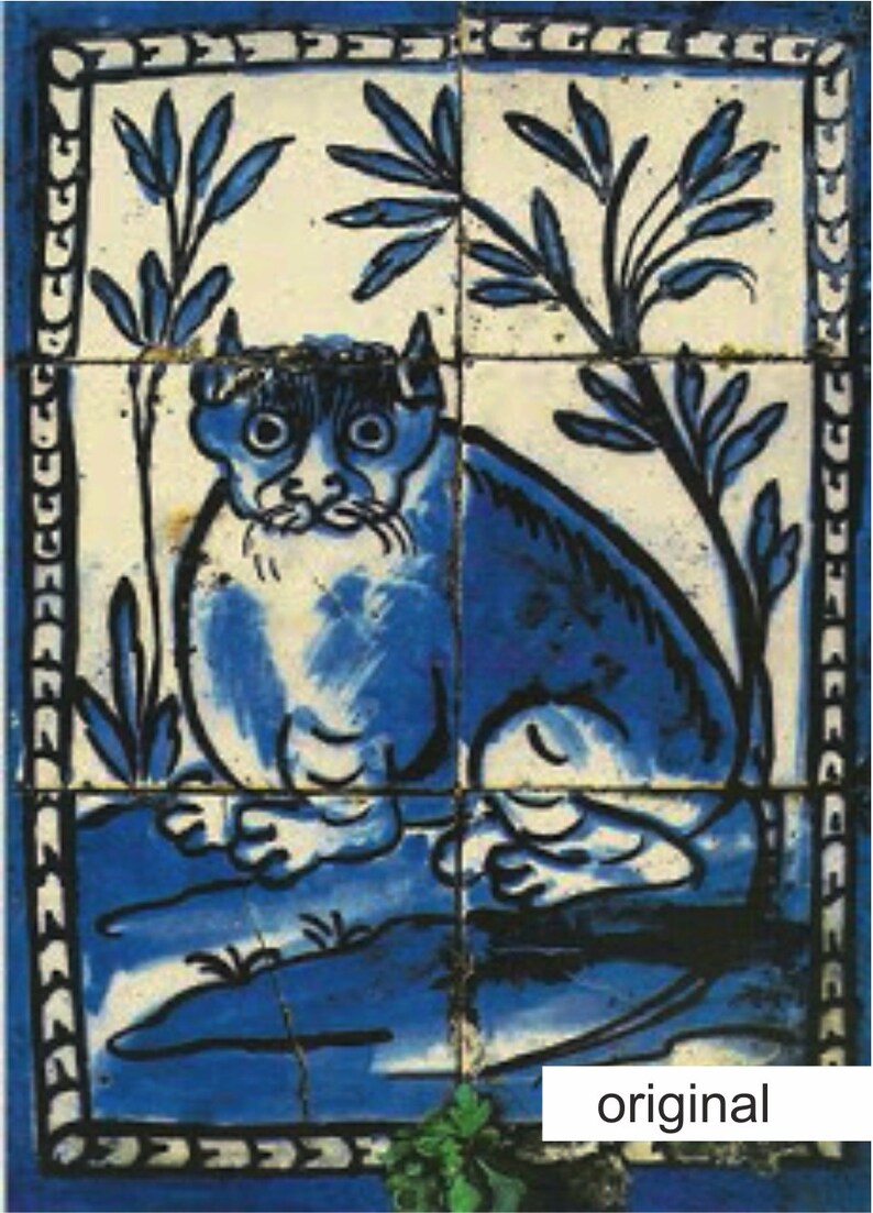 Decorative Ceramic Tiles CAT Hand Painted Tile Mural | Etsy