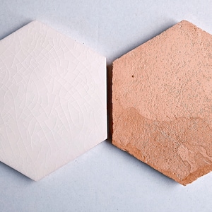 Portugal Azulejo , Handmade Tile, White Plane Tile, HEXA - Pack 25 ...