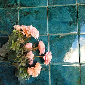 Portugal Azulejo , Handmade Tile, Blue Ocean Color, Glazed Tile, 11x 11 ...