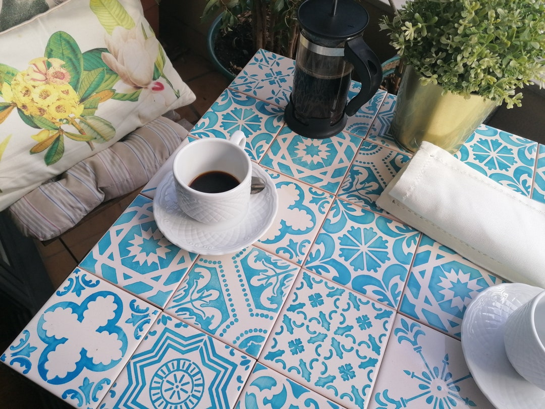 Table Decor, DIY Tile Table Top, Tile Decor, With Portuguese Azulejo - Etsy