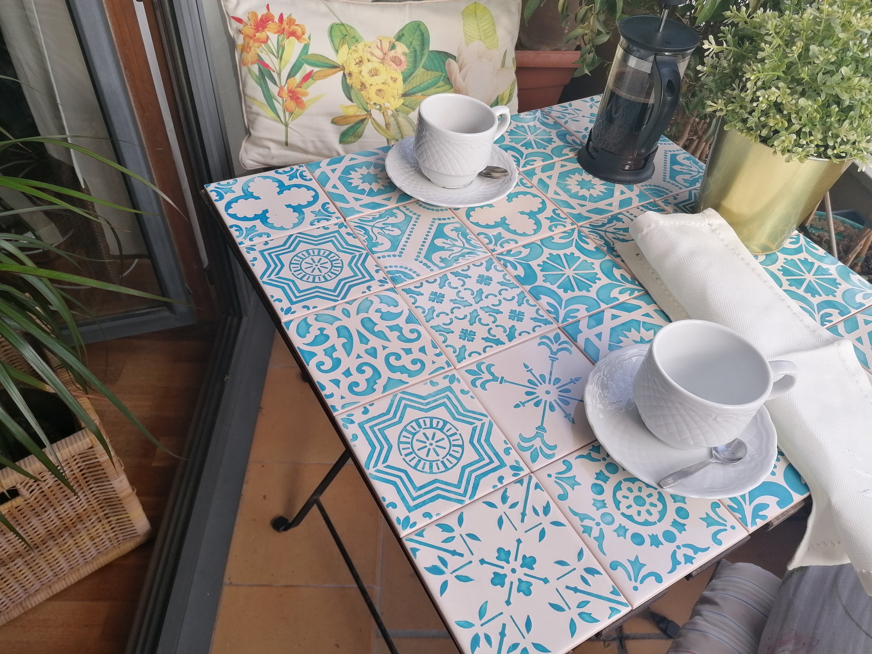 Table Decor DIY Tile Table Top Tile Decor With Portuguese | Etsy