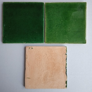 Portugal Azulejo , Handmade Tile, Mixed Green Color, Glazed Tile, 11x ...
