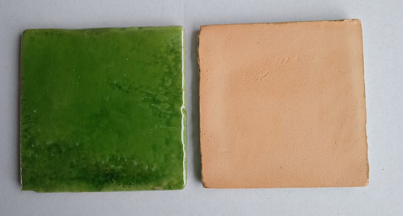 Handmade Tile, Plane Tile, Olive Green Color, 10x 10 Cm - Pack 25 Tiles ...