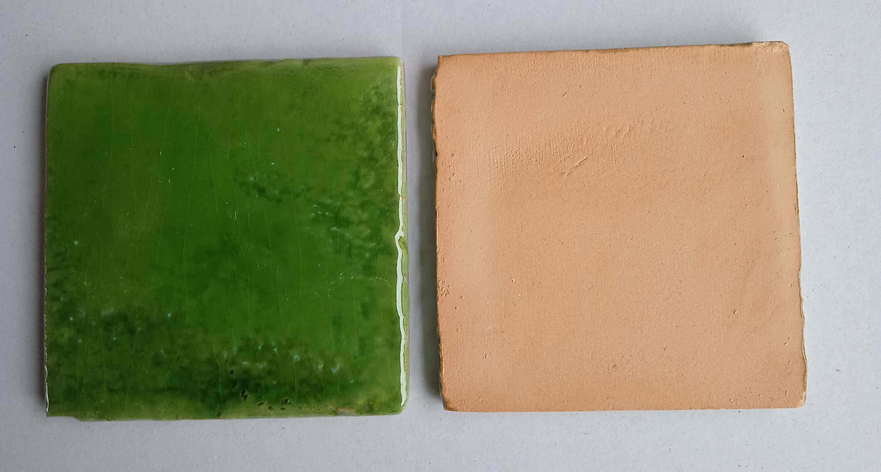 Handmade Tile, Plane Tile, Olive Green Color, 10x 10 Cm - Pack 25 Tiles ...