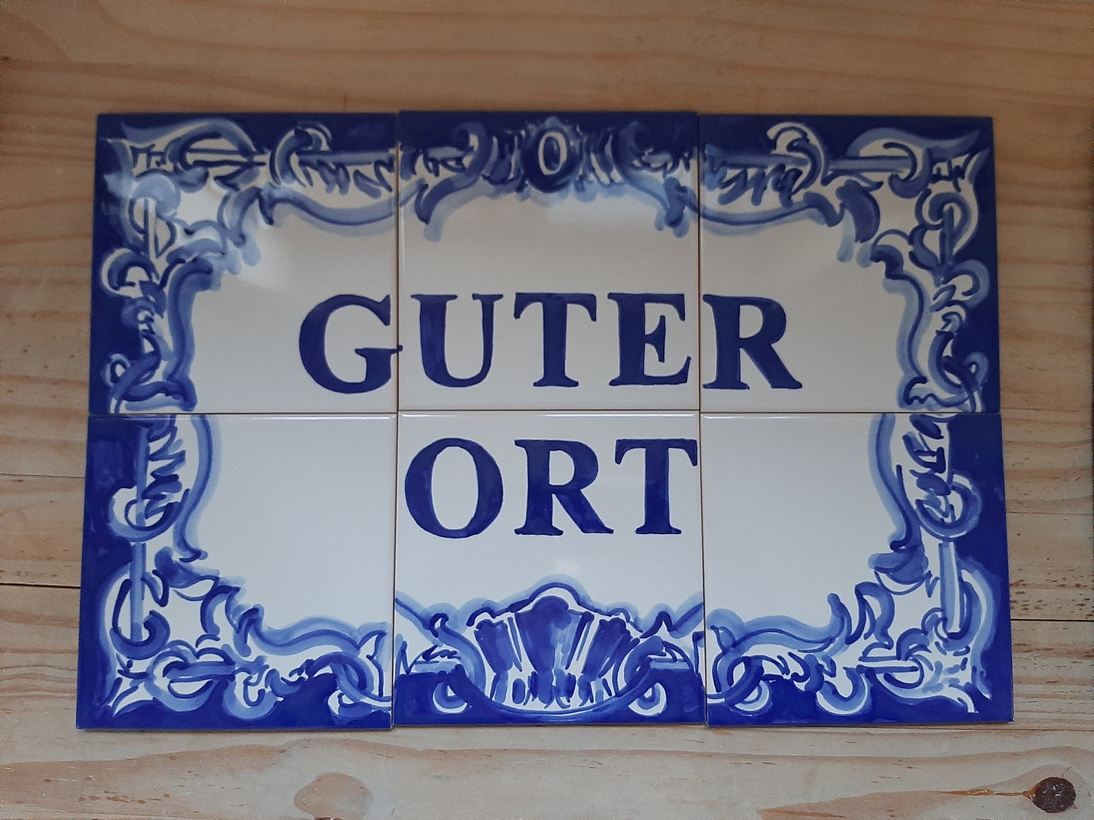 Custom House Address Tile Mural, Portuguese Tiles Handpainted, in Blue ...