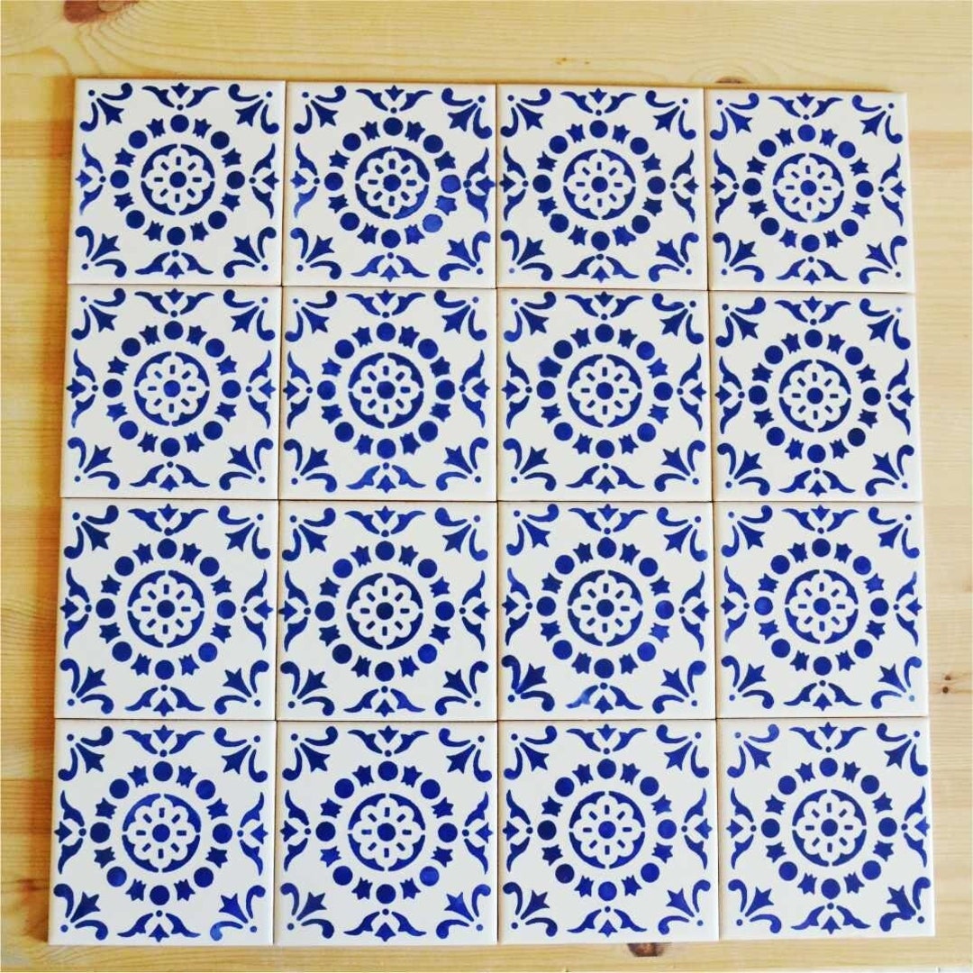 Portuguese Tiles, Handpainted, Wall Decor, Kitchen Backsplash, Cobalt ...