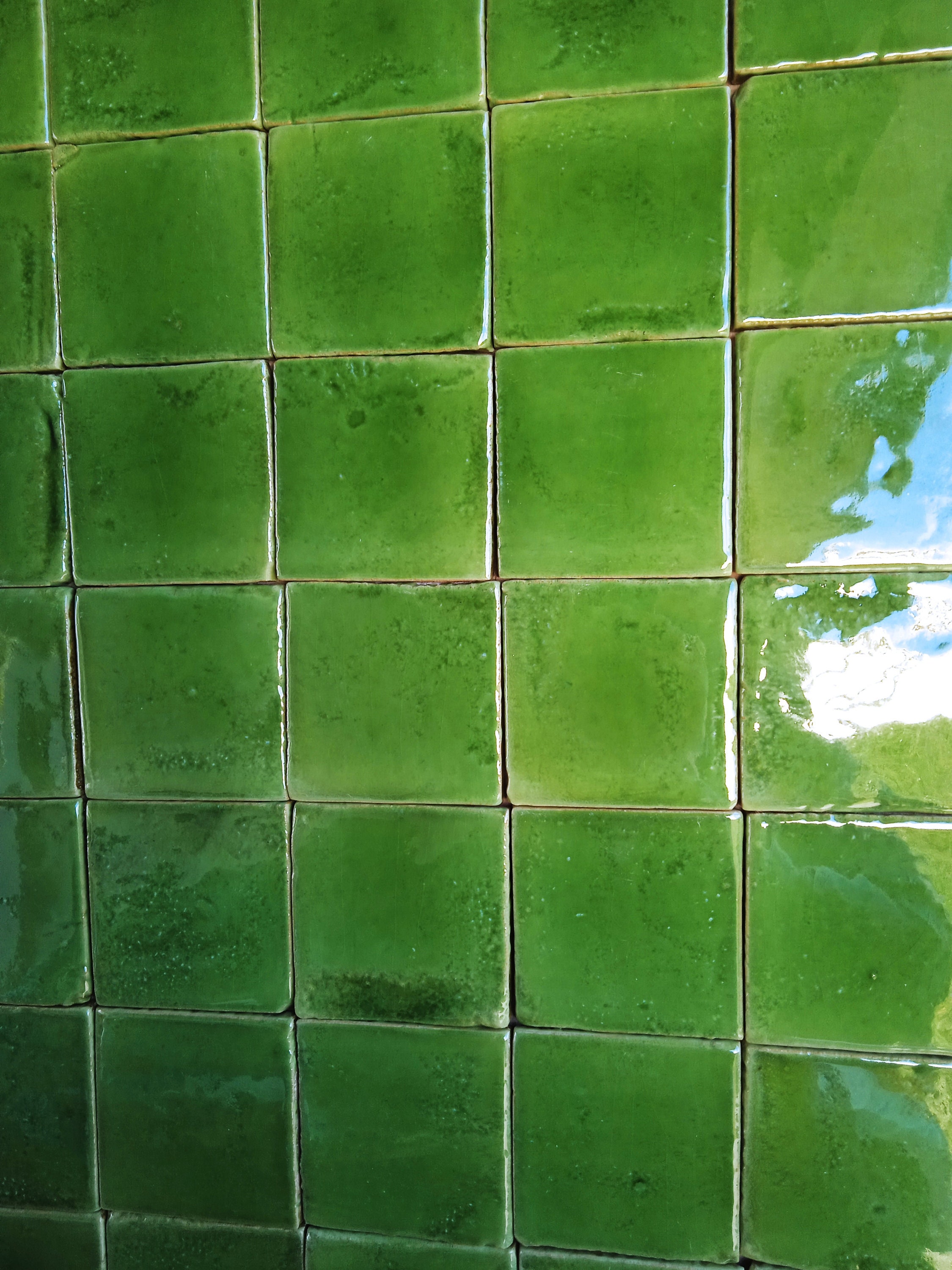 Handmade Tile, Plane Tile, Olive Green Color, 10x 10 Cm - Pack 25 Tiles ...