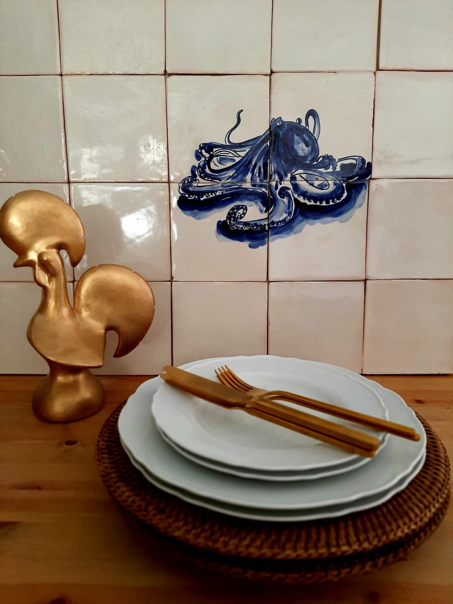 Octopus, Tile Panel, Portuguese Tiles, Decorative Tile Panel, Sea ...