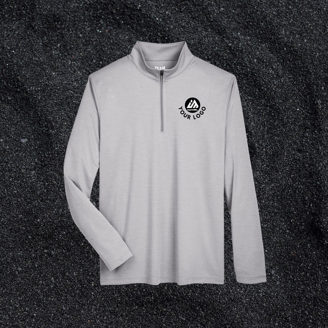 MENS Lightweight Heather Quarter-zip Performance Dri-fit Full Color ...