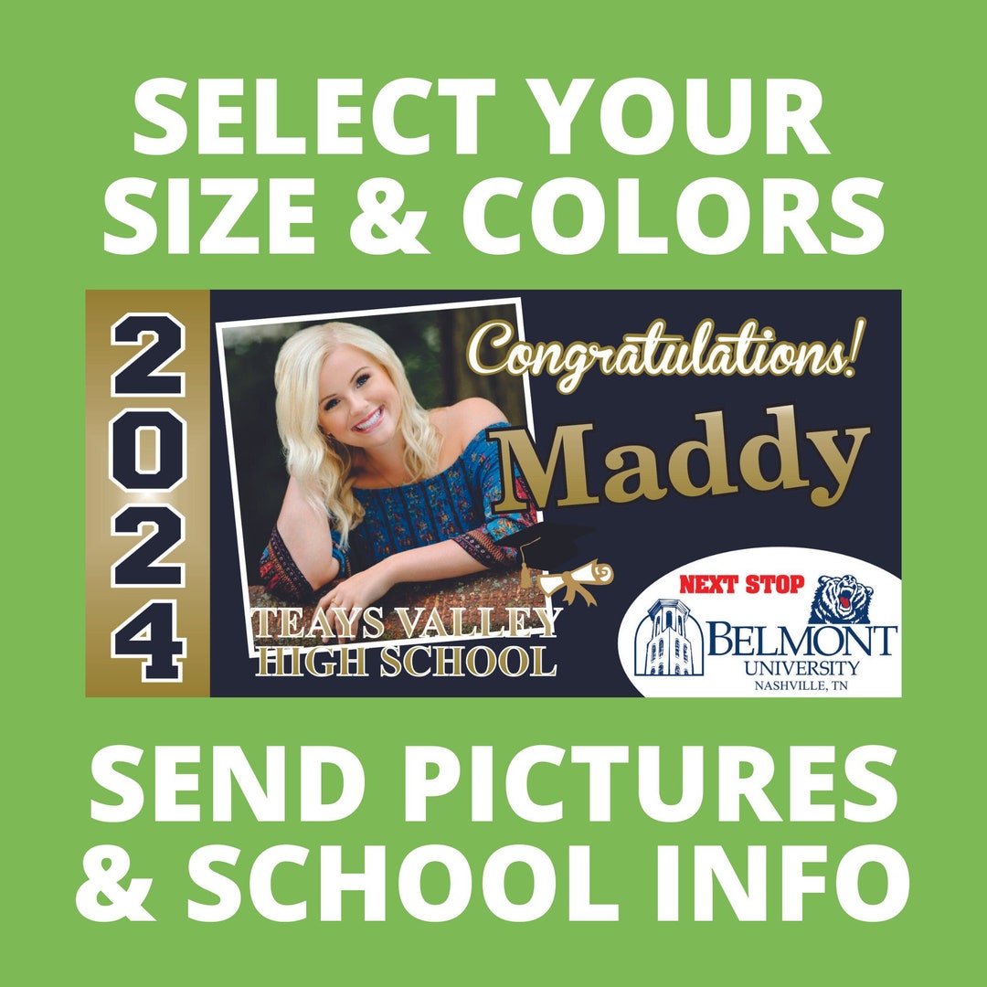 CUSTOM 2024 Graduation Banner, Personalized Class of 2024 Graduation ...