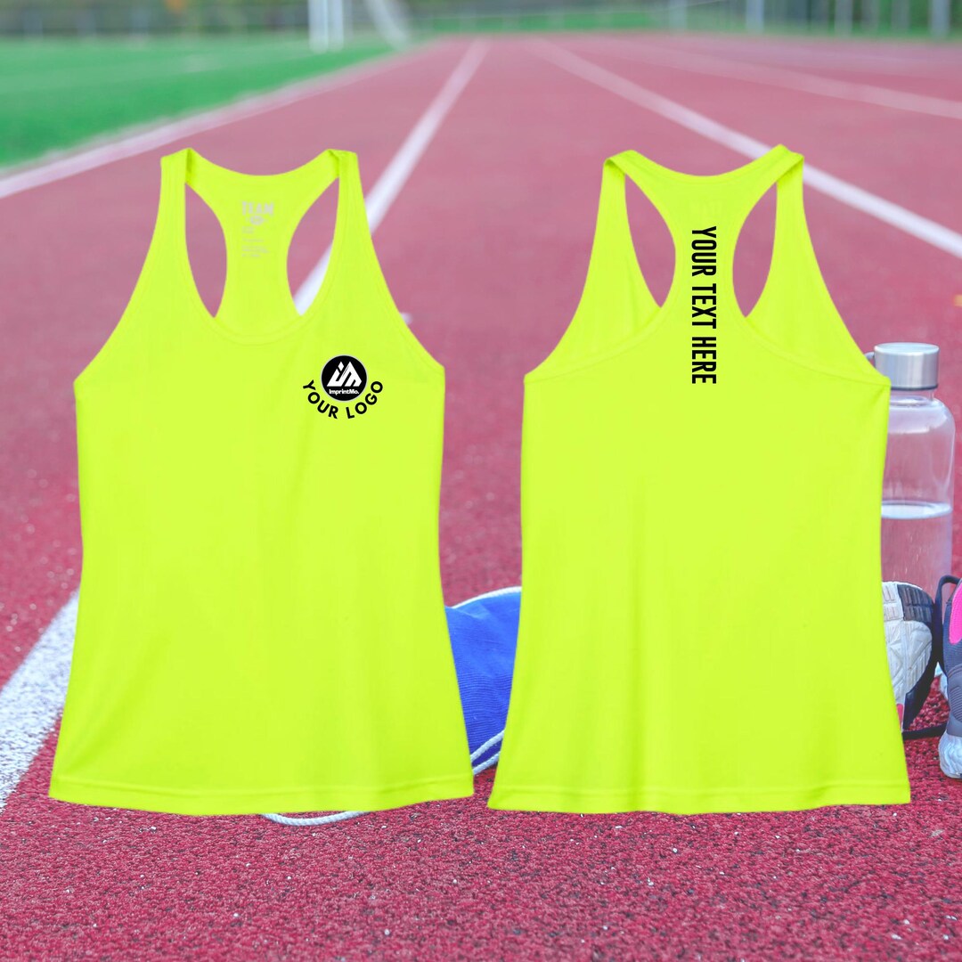 Ladies Custom Polyester Racer Back Tank Top Work Out Shirt Yoga Sport ...