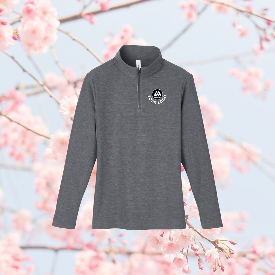 LADIES Warm Embroidered Quarter-zip Printed Full Color Custom Quarter ...