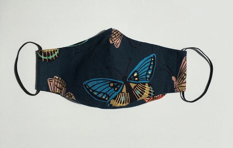 Butterfly Face Mask for Kids | Navy Canvas | Butterflies Face Mask ...