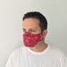 Face Mask for Men, Red Bandana Face Mask for Man, Paisley Red Bandanna ...