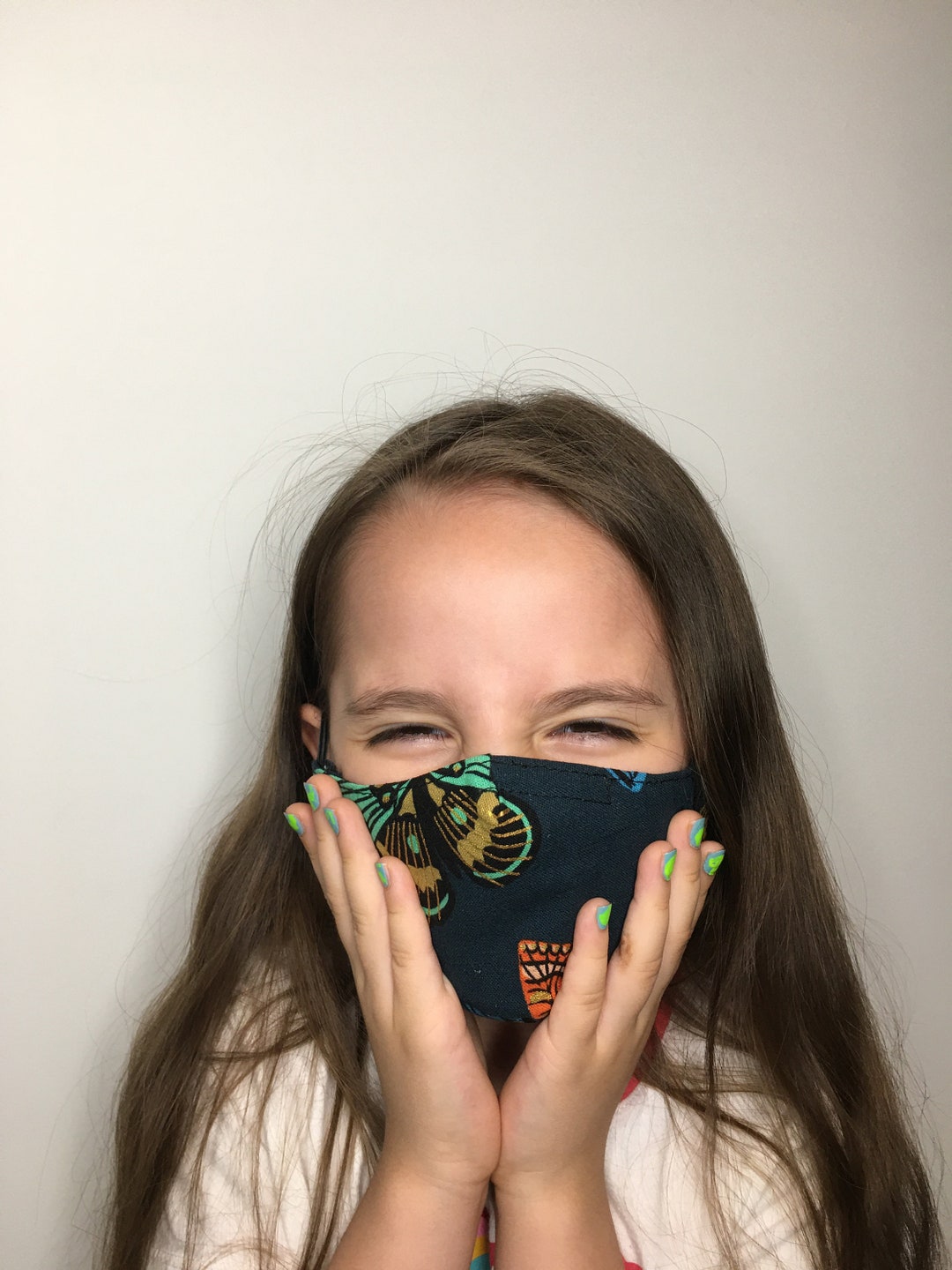 Butterfly Face Mask for Kids | Navy Canvas | Butterflies Face Mask ...
