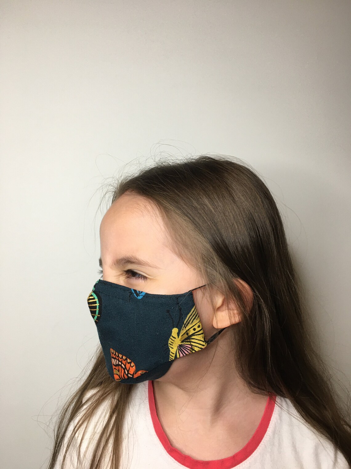 Butterfly Face Mask for Kids | Navy Canvas | Butterflies Face Mask ...