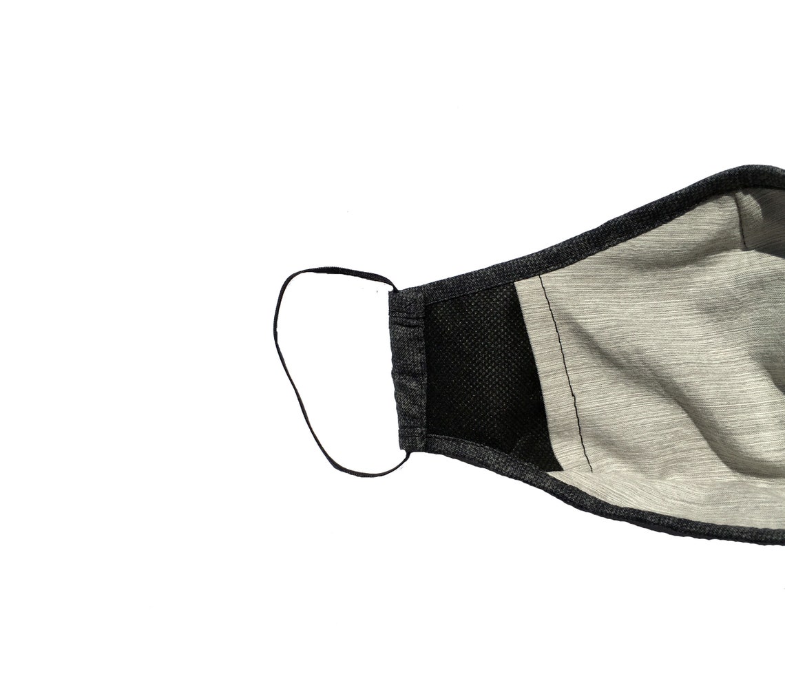 Men's Face Mask | Black Face Mask for Man Textured Premium | Triple ...