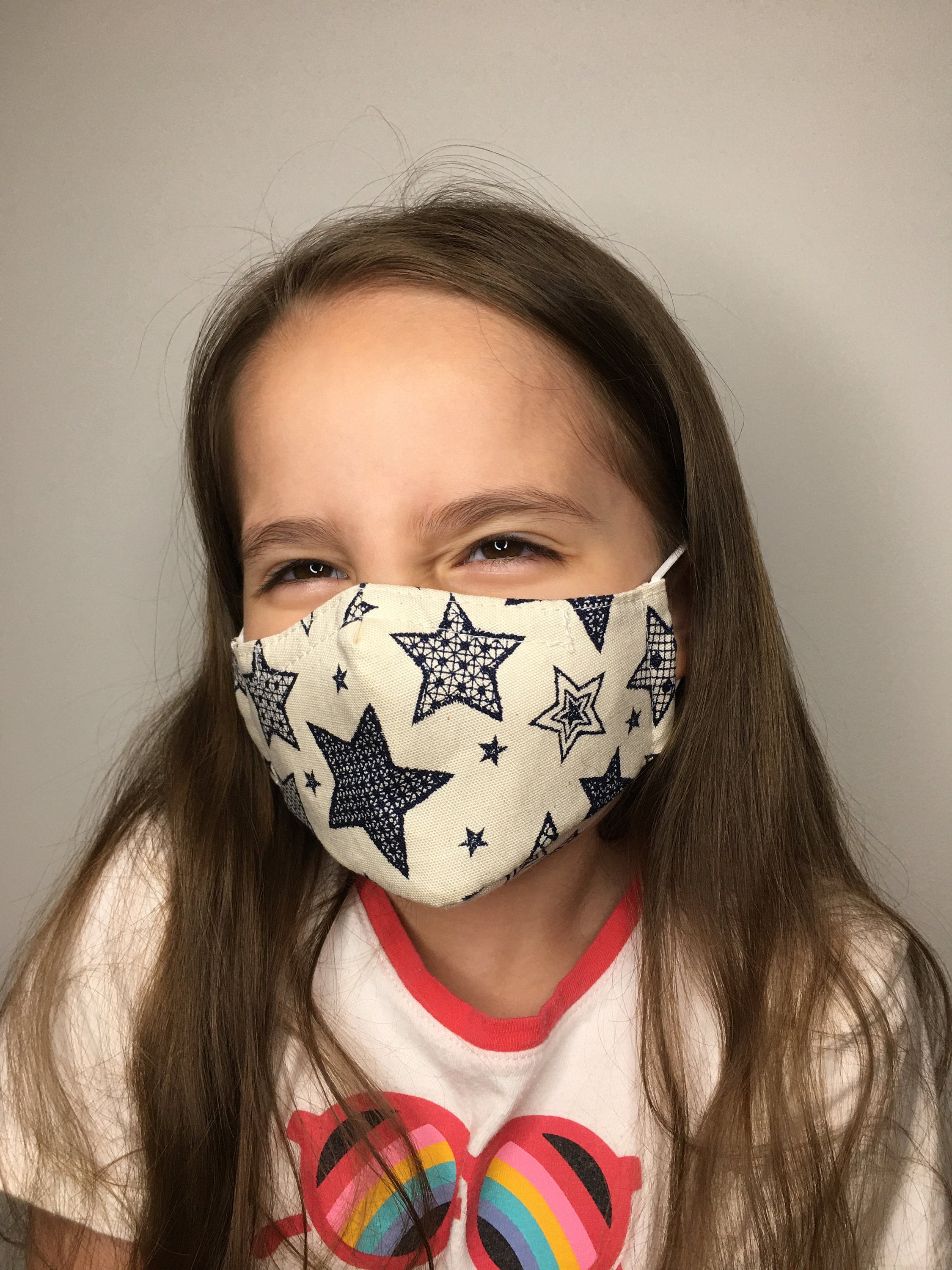 Face Mask For Kids Canvas with Stars - Child Face Mask - Filter Pocket ...