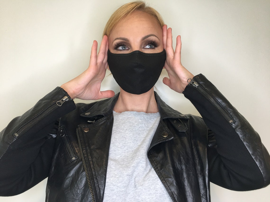 Face Mask for Woman Black Premium | Face Mask for Women | Triple Layer ...