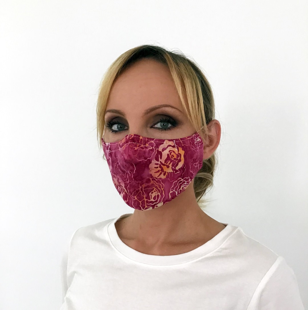 Pink Floral Face Mask | Face Mask With Flowers | Roses Face Mask ...