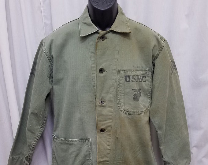 Vintage Jacket, USMC Jacket, 1950s Jacket, Marines Jacket, USMC Stencil ...