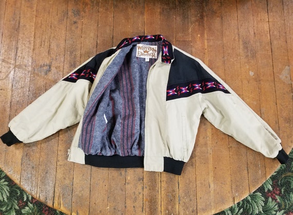 Vintage 1990s WESTERN FRONTIER Denim Jacket Medium Ro… - Gem